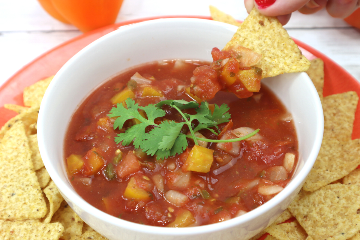 Simple Chunky Homemade Salsa - The Freckled Cook