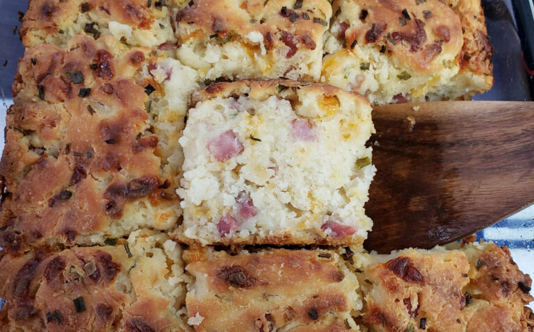 Ham and Cheese Butter Swim Biscuits Recipe - The Freckled Cook