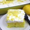 Easy Lemon Poke Cake with Pudding Recipe - The Freckled Cook