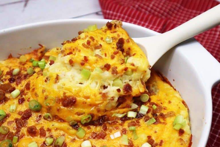 Easy Loaded Mashed Potato Casserole - The Freckled Cook