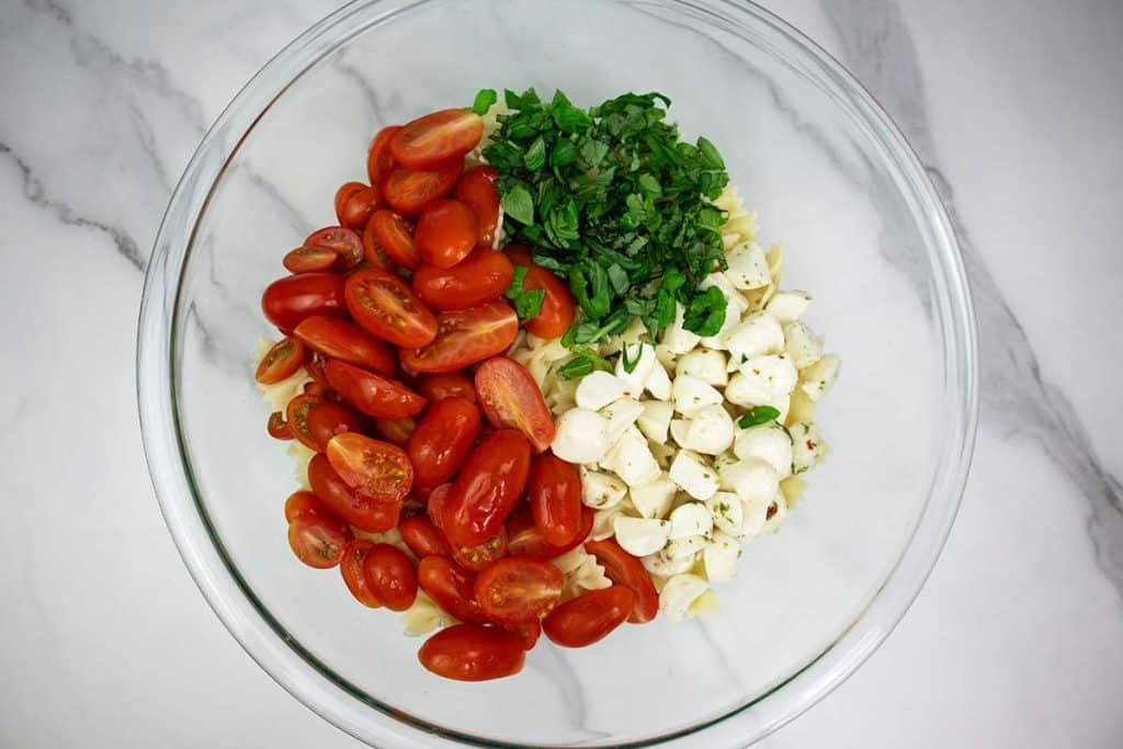 Caprese Pasta Salad - The Freckled Cook